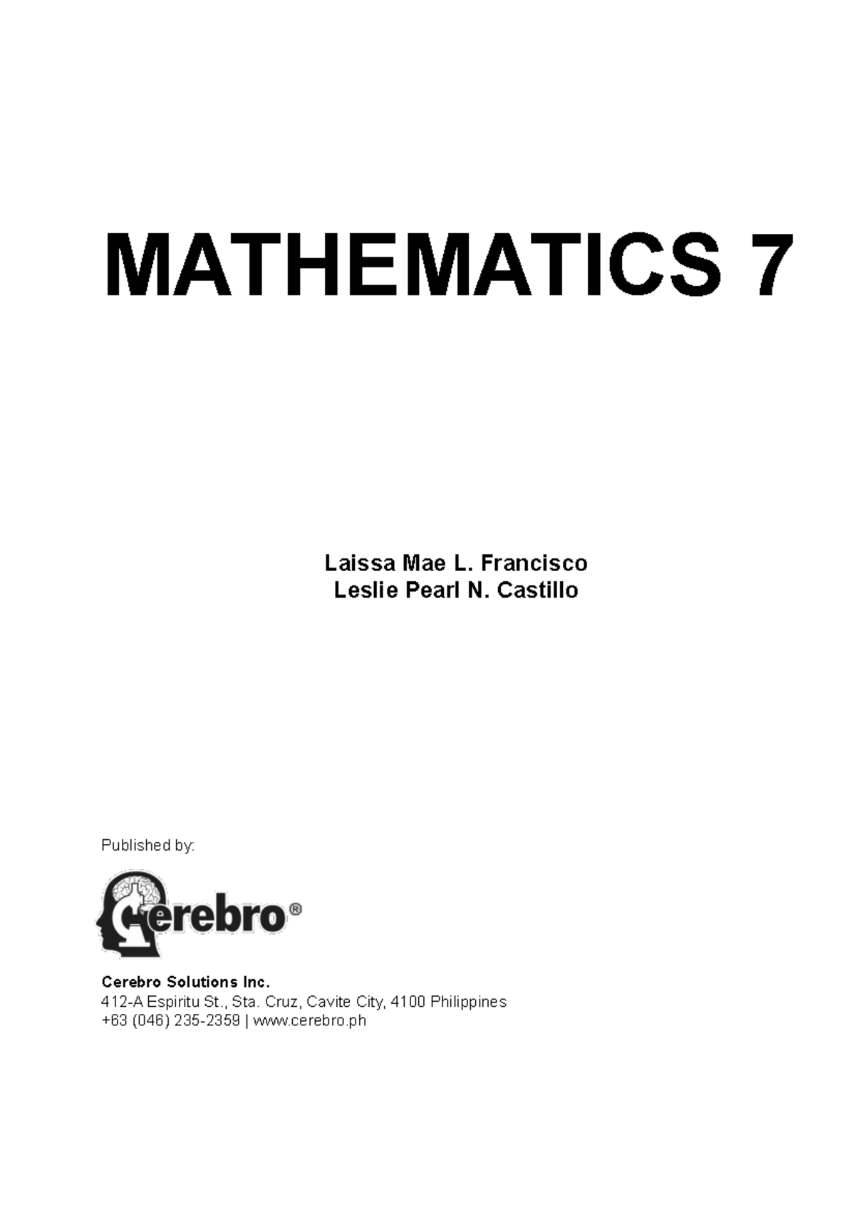 Mathematics 7 Teaching Guide - MATHEMATICS 7 Laissa Mae L. Francisco ...