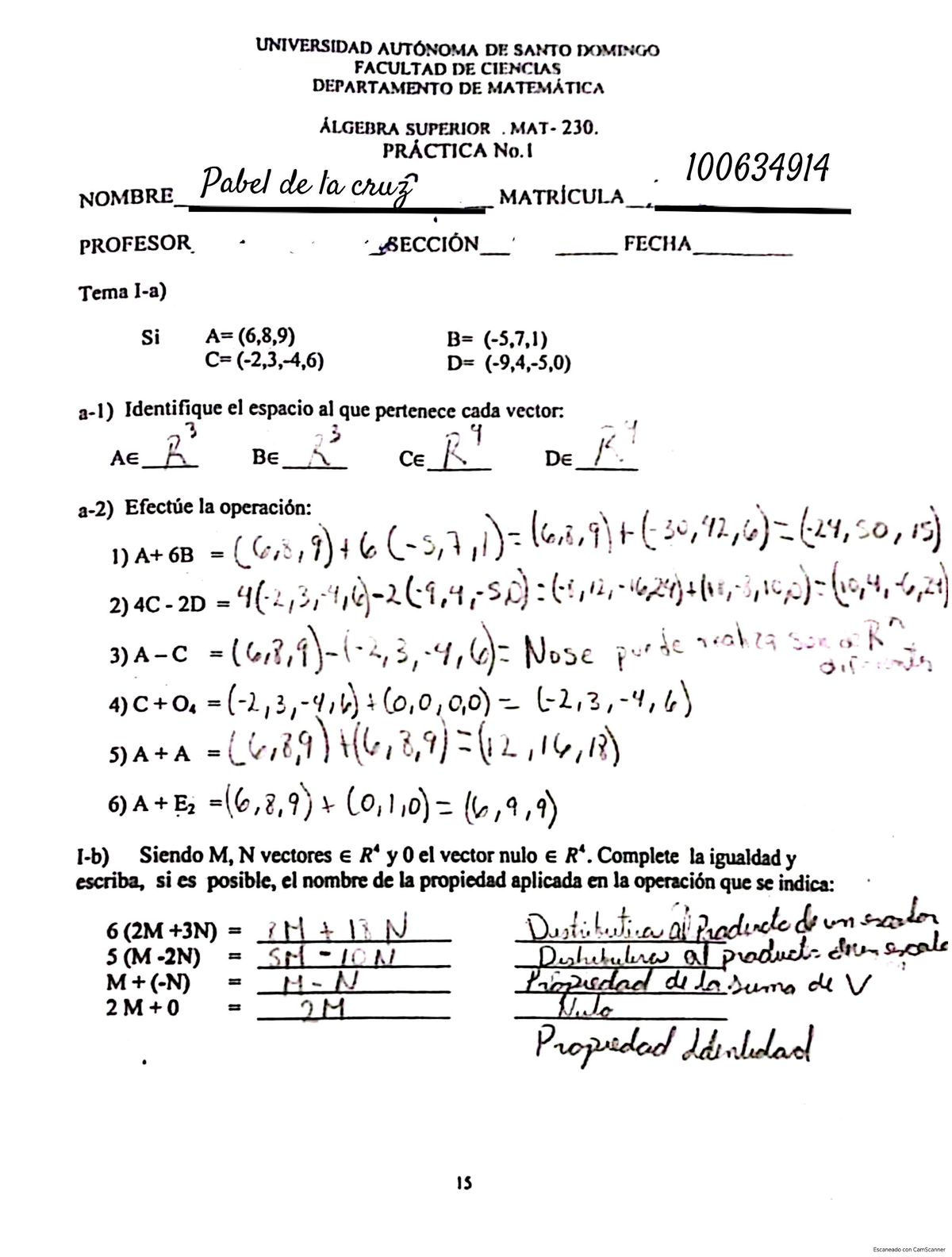 ÁLGEBRA SUPERIOR 230. PRÁCTICAS 1 Y 2: EJERCICIOS Y SOLUCIONES - Studocu