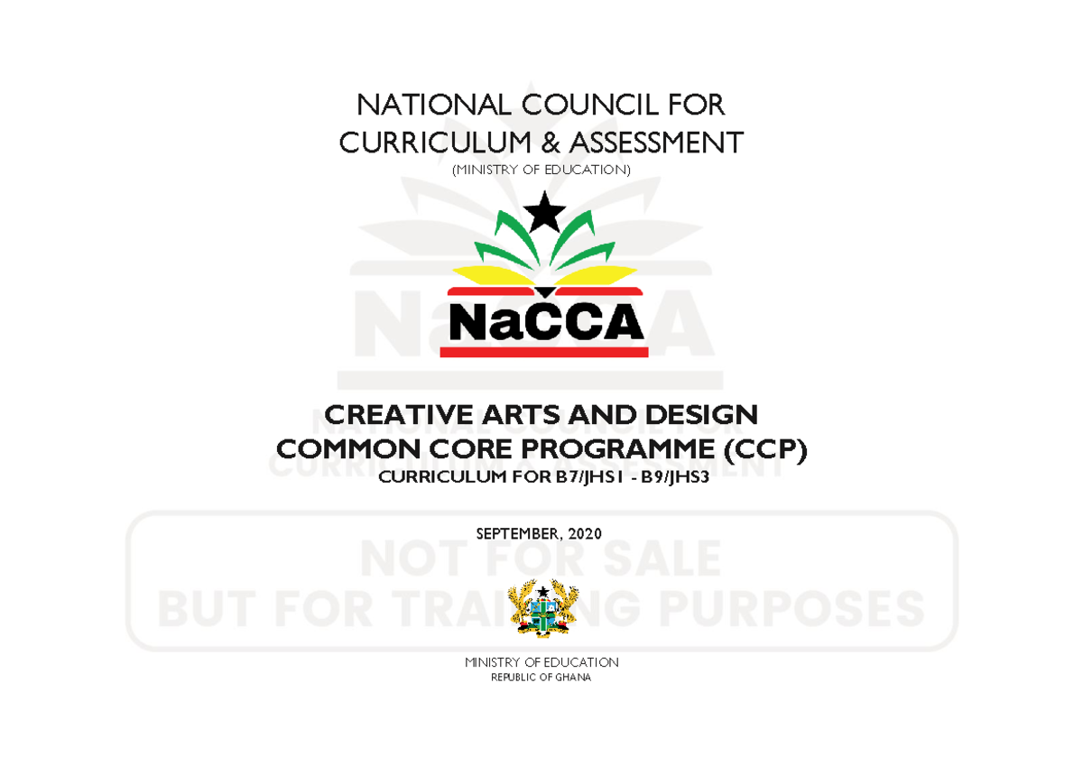 Creative Arts and Design Curriculum - CCP for B7 to B9/JHS - Studocu