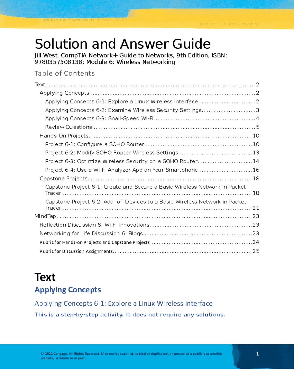 Netplus 9e Mod06 Solutions: Wireless Networking Answers Guide - Studocu