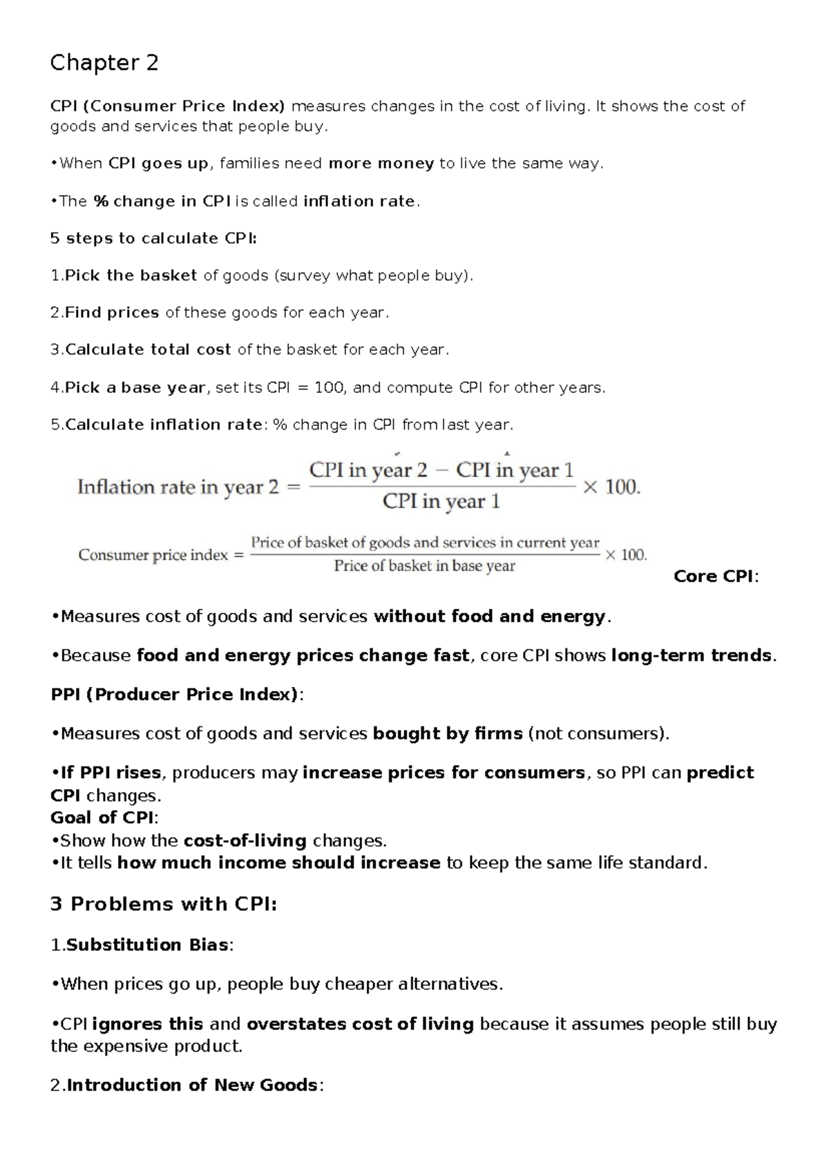 Macro chapter 2: Understanding the consumer price index and inflation ...