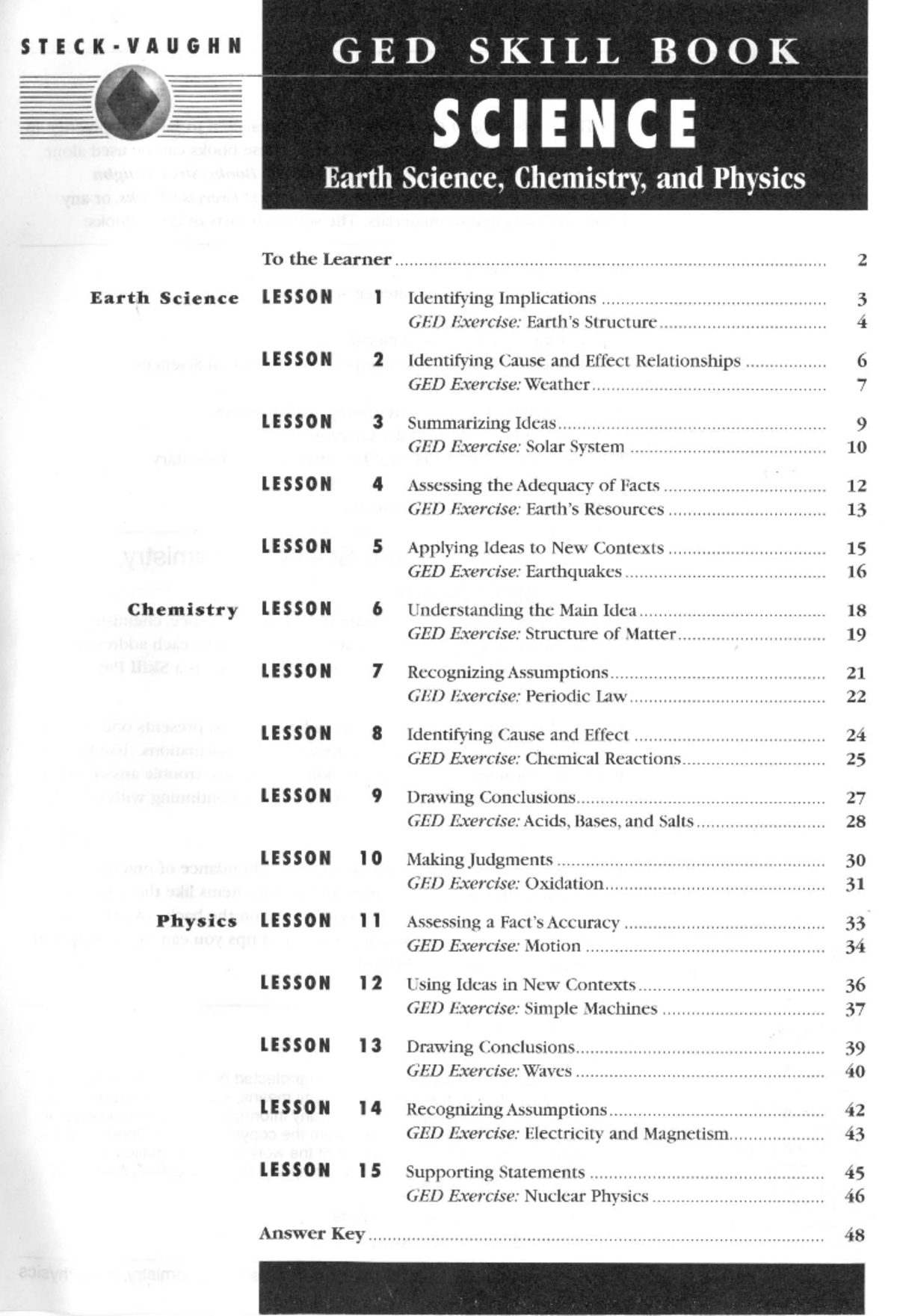 GED Science Exam Prep Notes: Earth Science, Chemistry, & Physics - Studocu