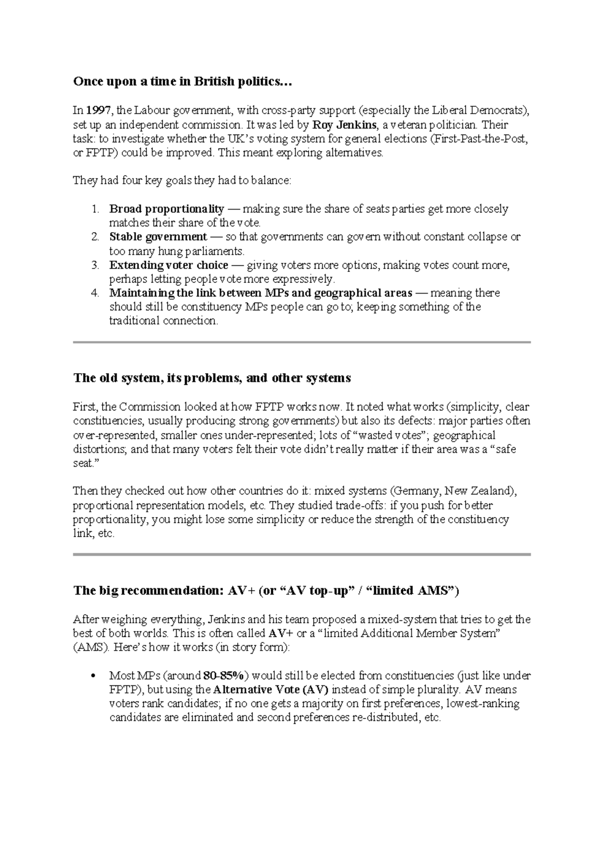 Jenkins Report Summary: Evaluating the FPTP Voting System - Studocu