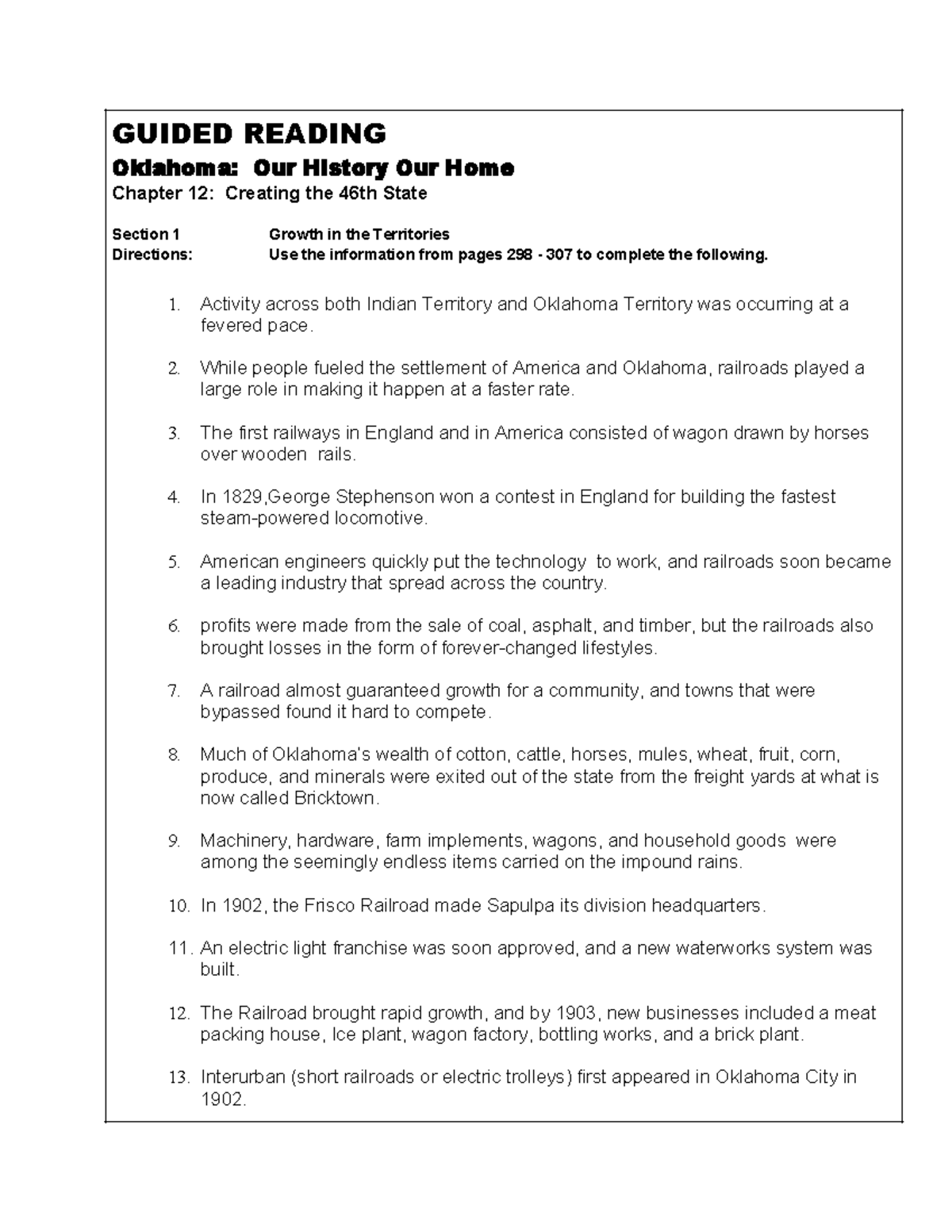 Ch 12 GR (1)-1 - Oklahoma History Guided Reading Activity - Studocu