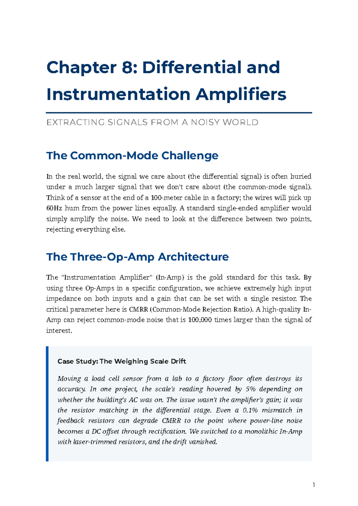 Chapter 8: Differential & Instrumentation Amplifiers - Signal ...