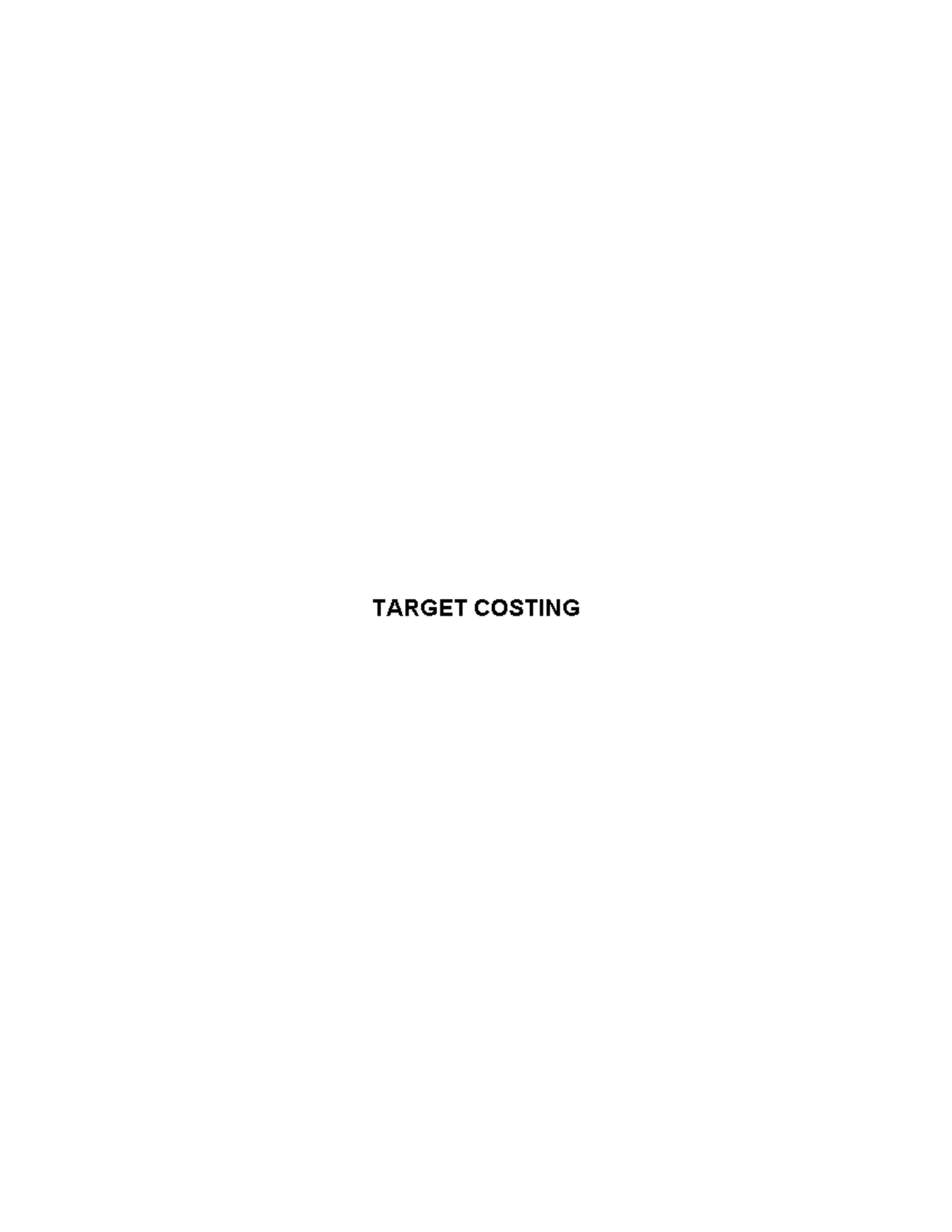 Strategic Cost Management: Target Costing Insights and Applications ...