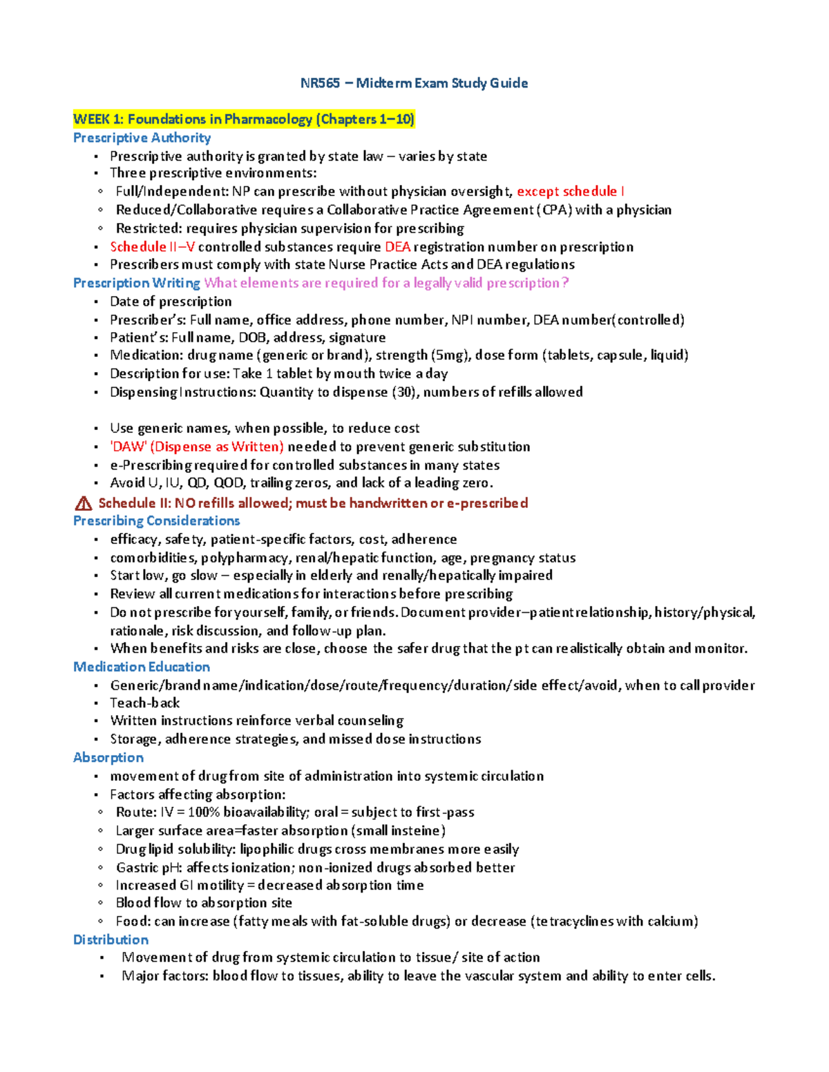 NR565 – Midterm Exam Study Guide - Studocu