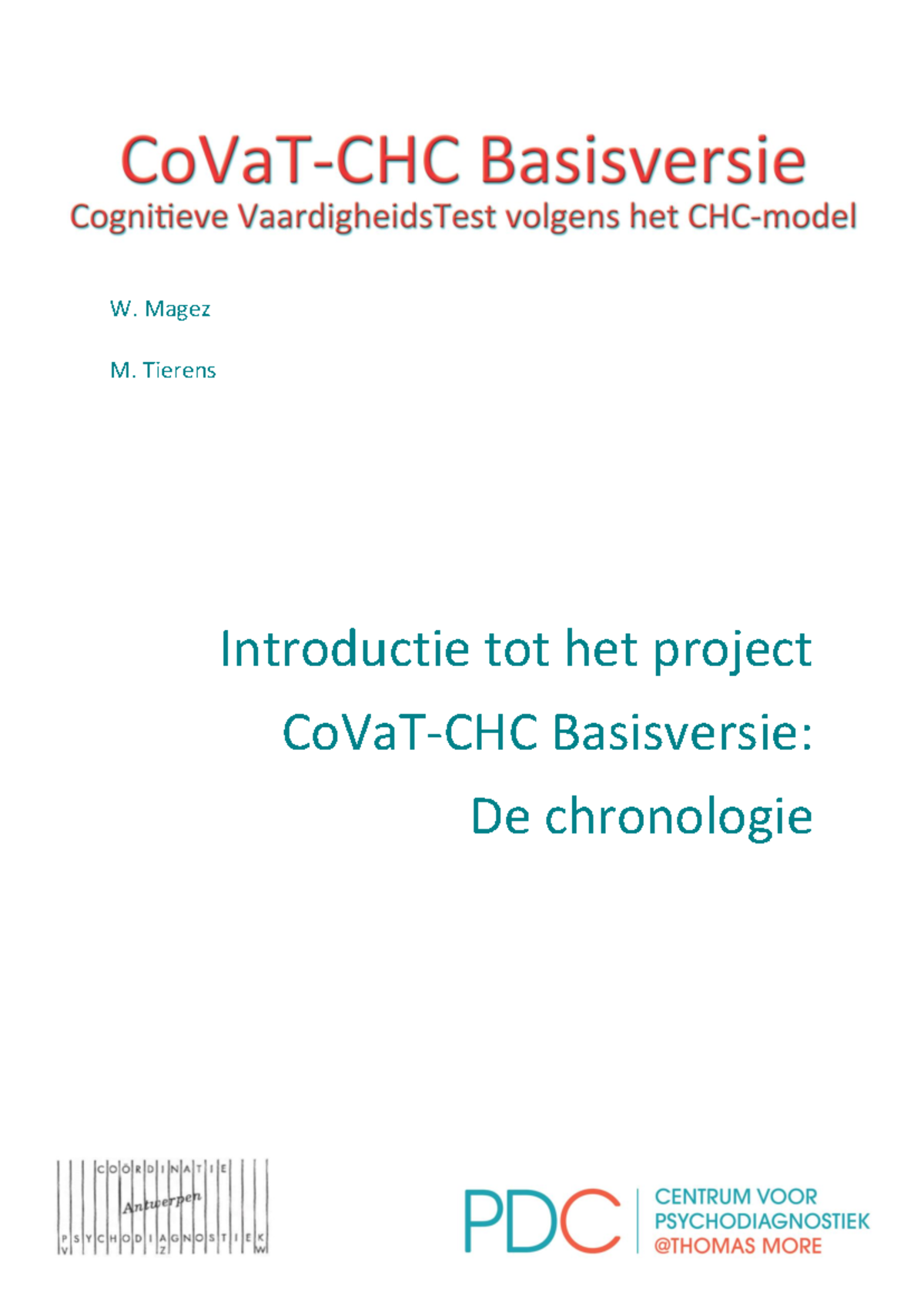 Introductie tot het CoVaT-CHC Project: Basisversie Chronologie - Studocu