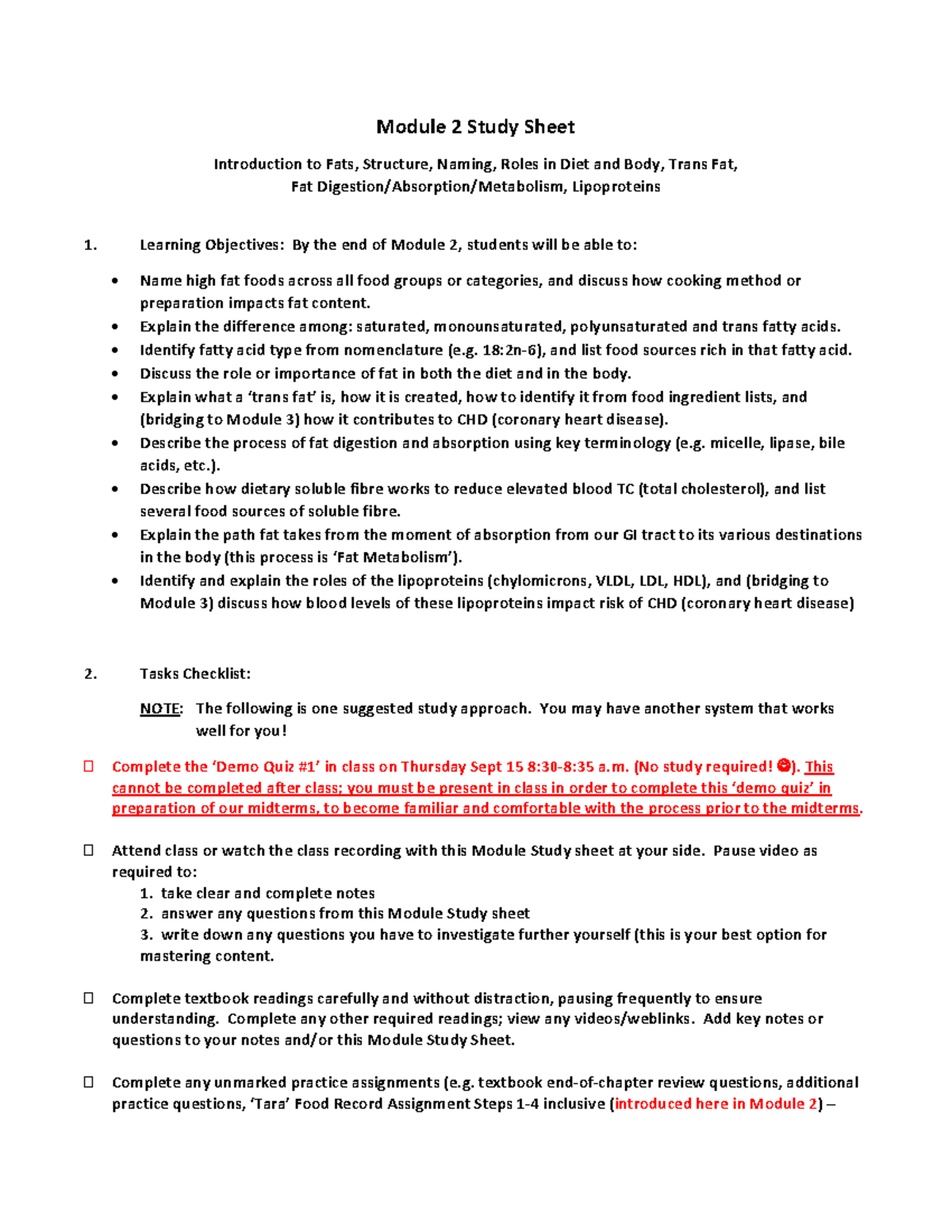 Study Sheet for Module 2 Fall 2022 - Module 2 Study Sheet Introduction ...