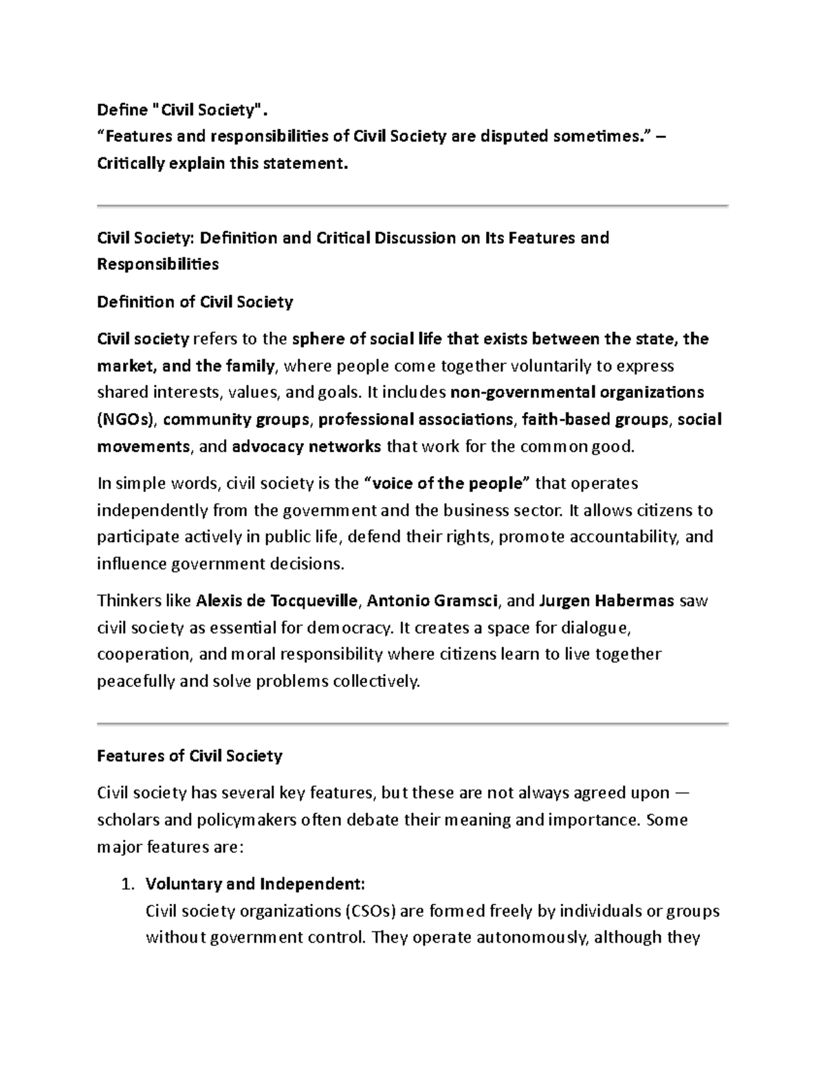 Civil Society: Definition, Features, and Responsibilities Explained ...