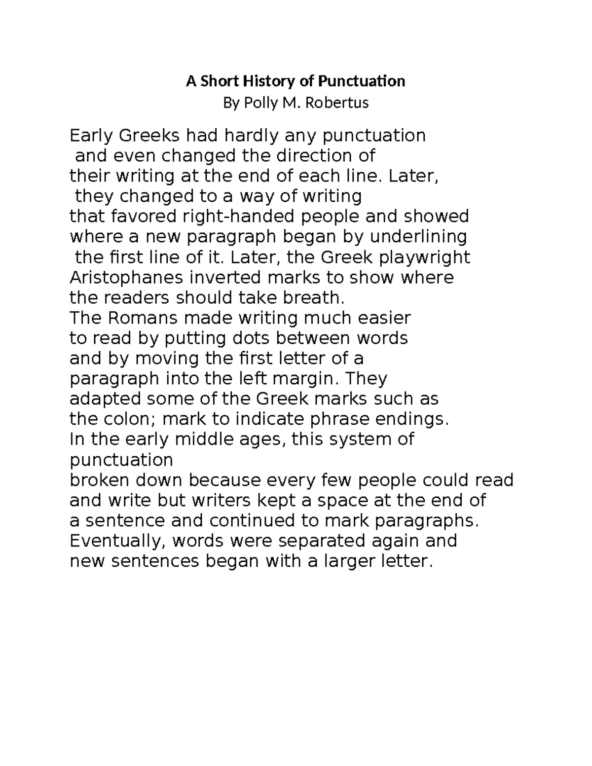 A Brief Overview of Punctuation Evolution - Studocu