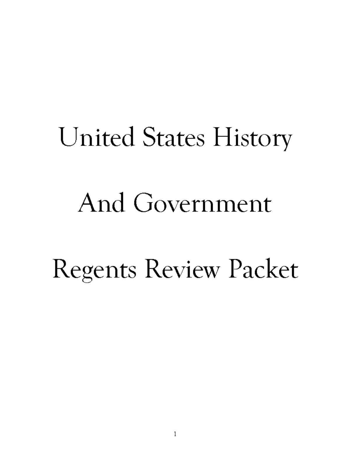 U.S. History & Gov. Regents Review Packet: Principles of the ...