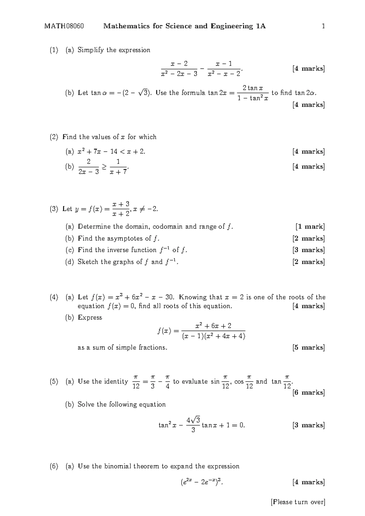 2019 235 MATH08074 - Engineering Mathematics Past Exam Papers - Studocu