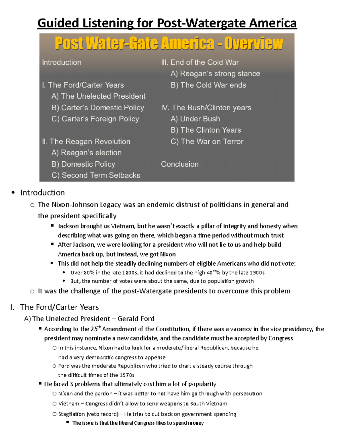 Guided Listening for Post-Watergate America - The Ford/Carter Years A ...