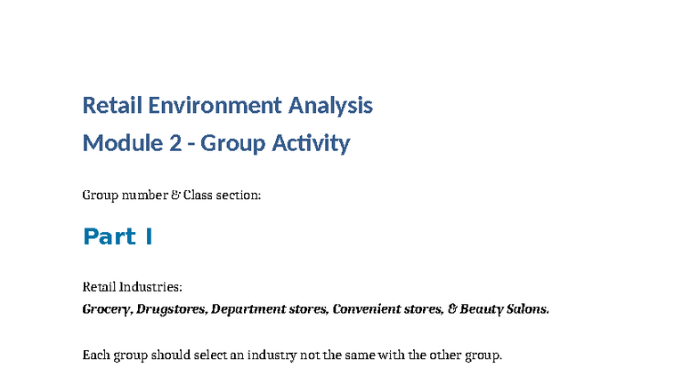 Mod2 Group Activity - Retail Environment Analysis: Industry Comparison ...