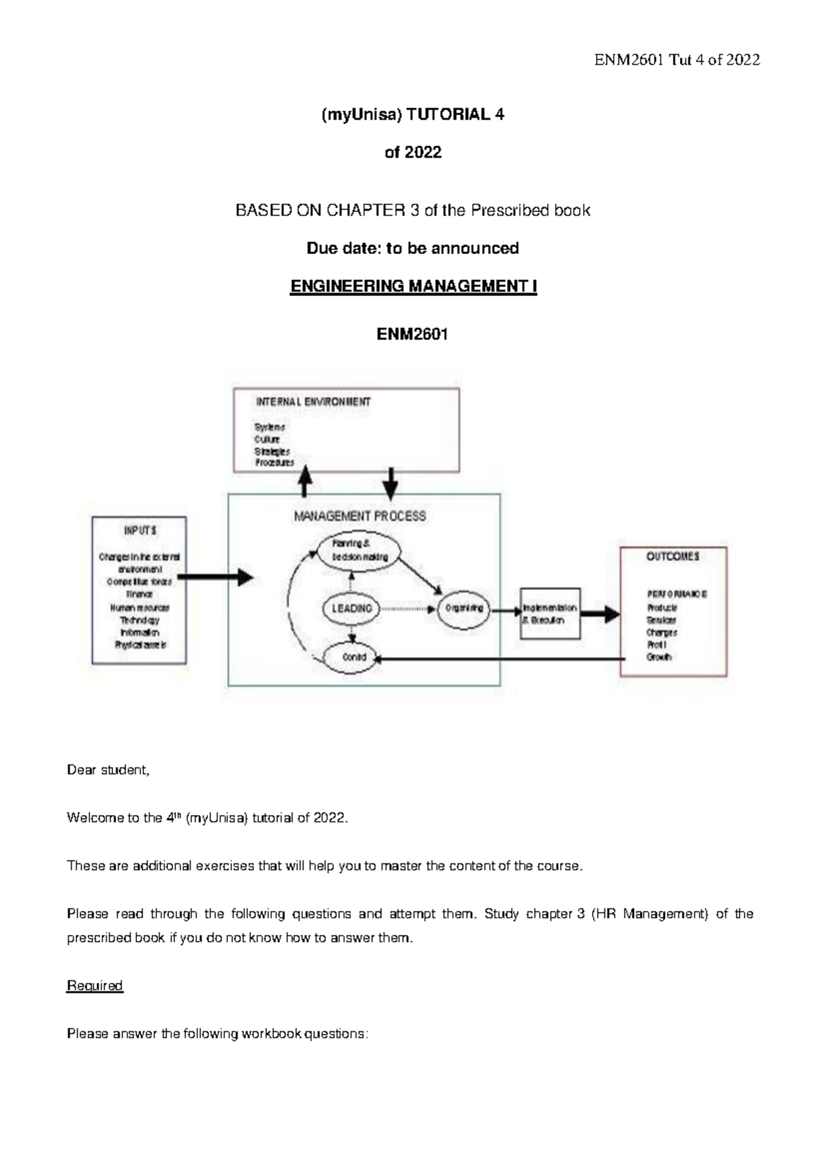 Tutorial 4 Chptr 3 - ENM2601 Tut 4 of 2022 (myUnisa) TUTORIAL 4 of 2022 ...