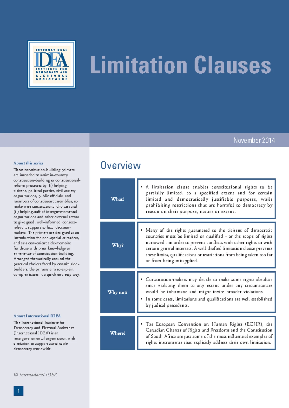 Limitations clauses section 36 of the constitution - Limitation Clauses ...