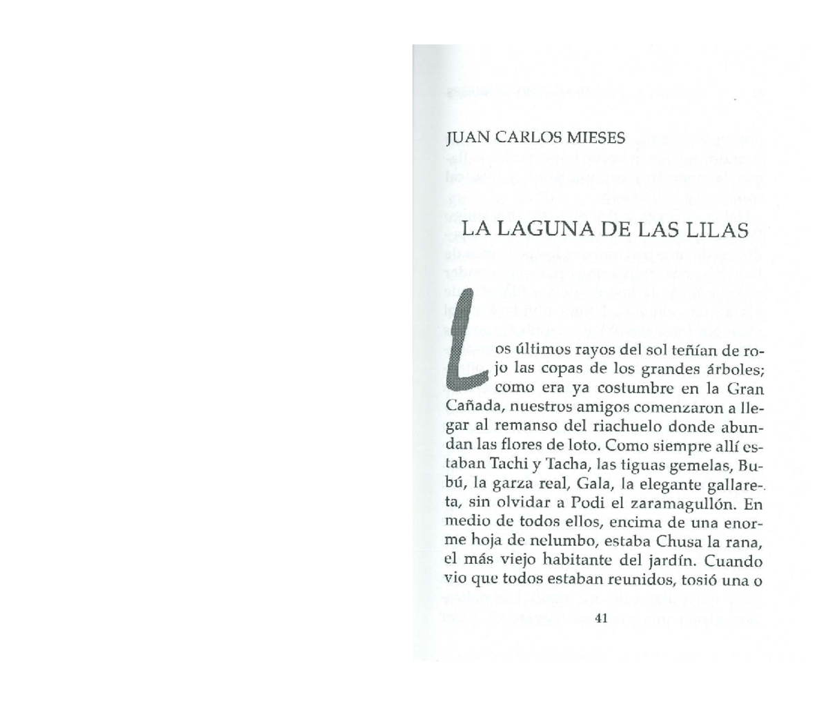 1-Cat.(C) Cuento: La Laguna de las Lilas y sus Aventuras - Studocu
