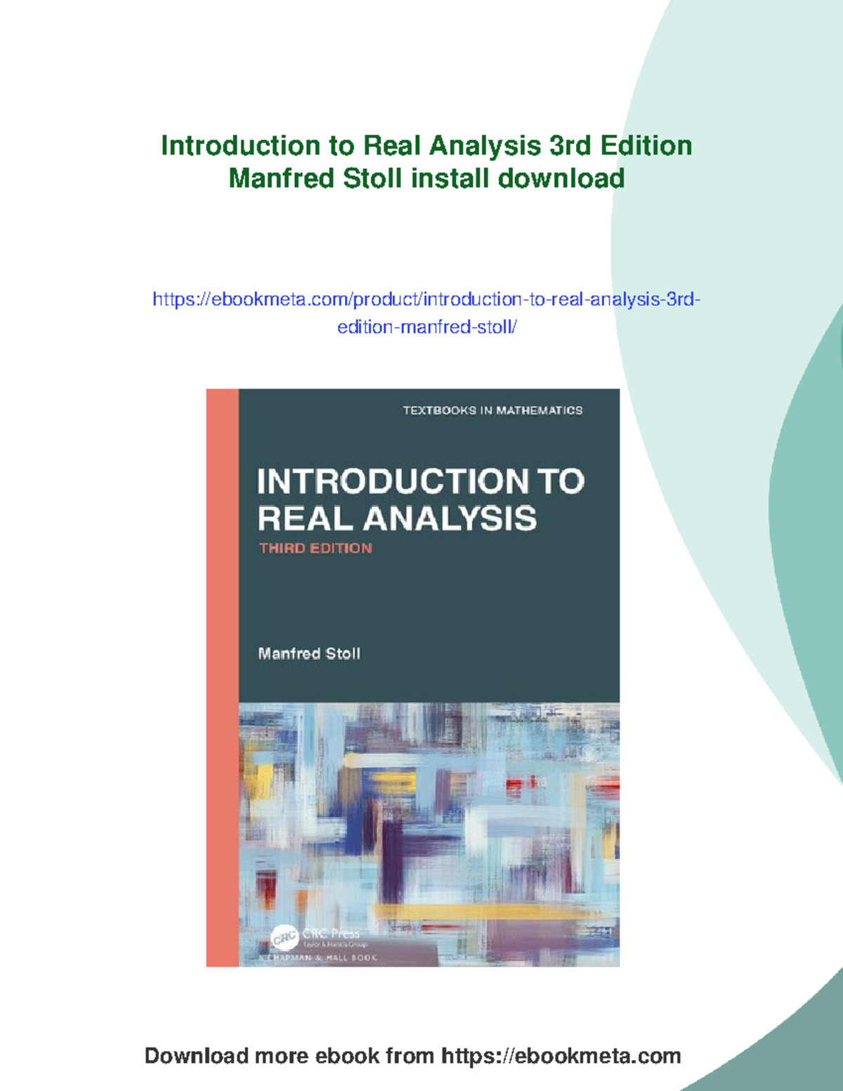 Final Exam Study Guide: Real Analysis (MATH 20604) - 3rd Edition - Studocu