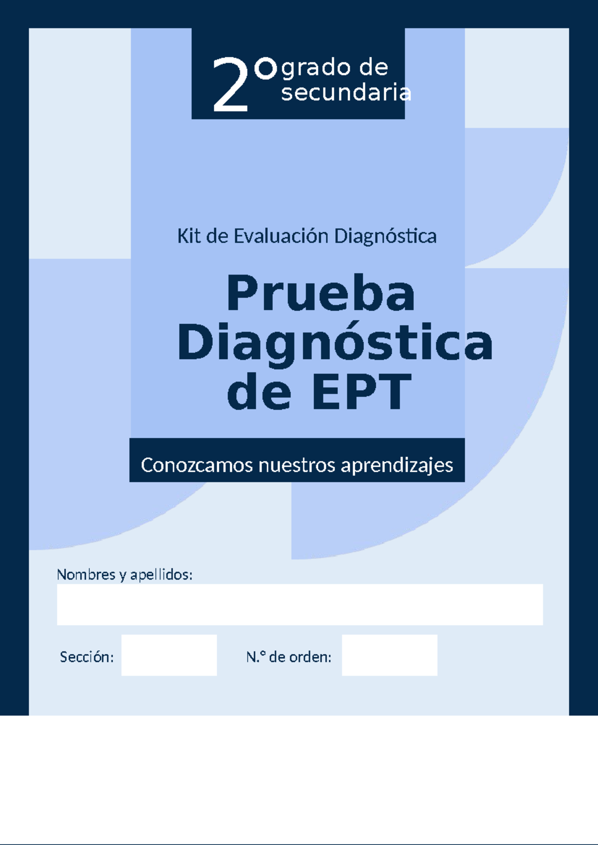 2 EPT Prueba Diagnóstica - Conozcamos Nuestros Aprendizajes - Studocu