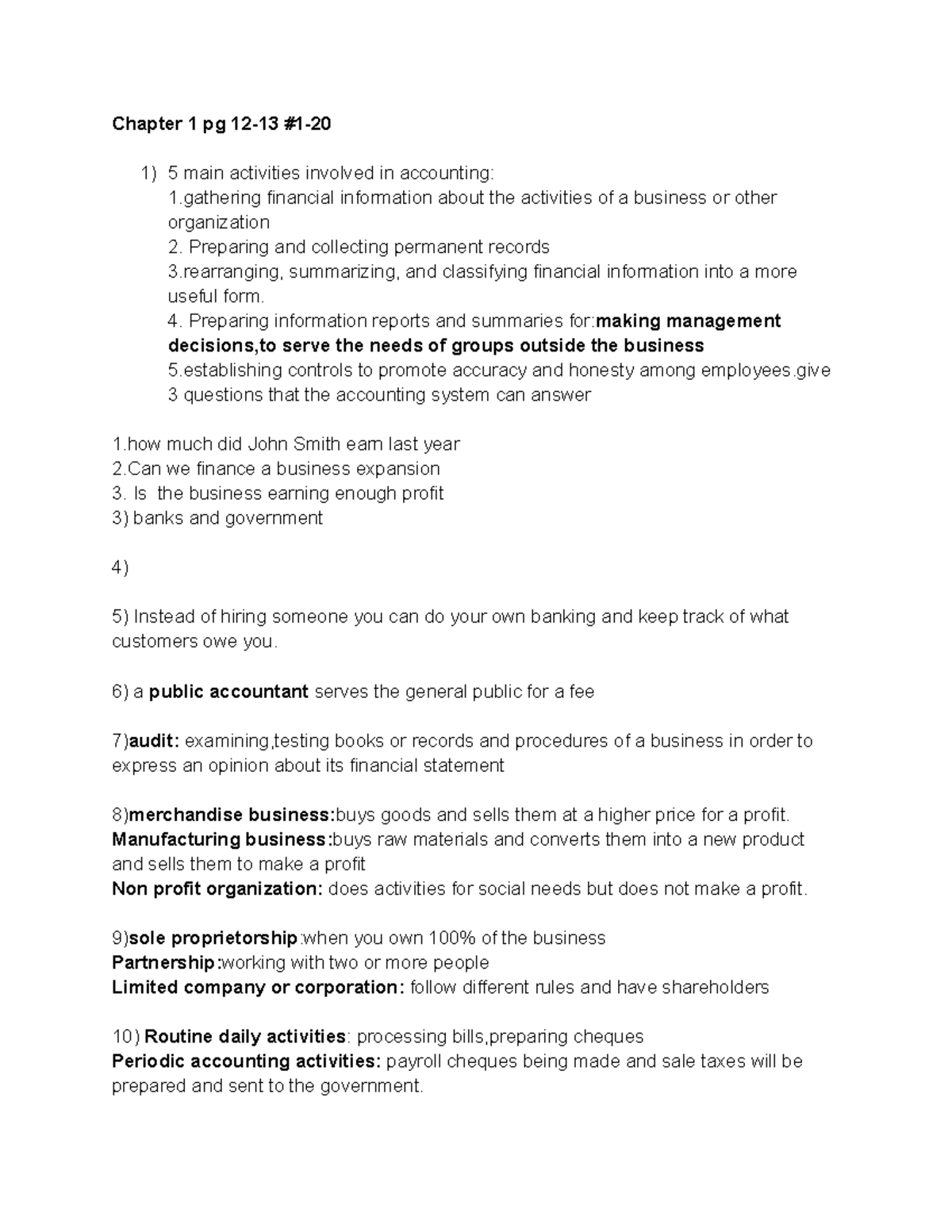 Chapter 1: Key Activities in Accounting (ACCT 101) - Studocu