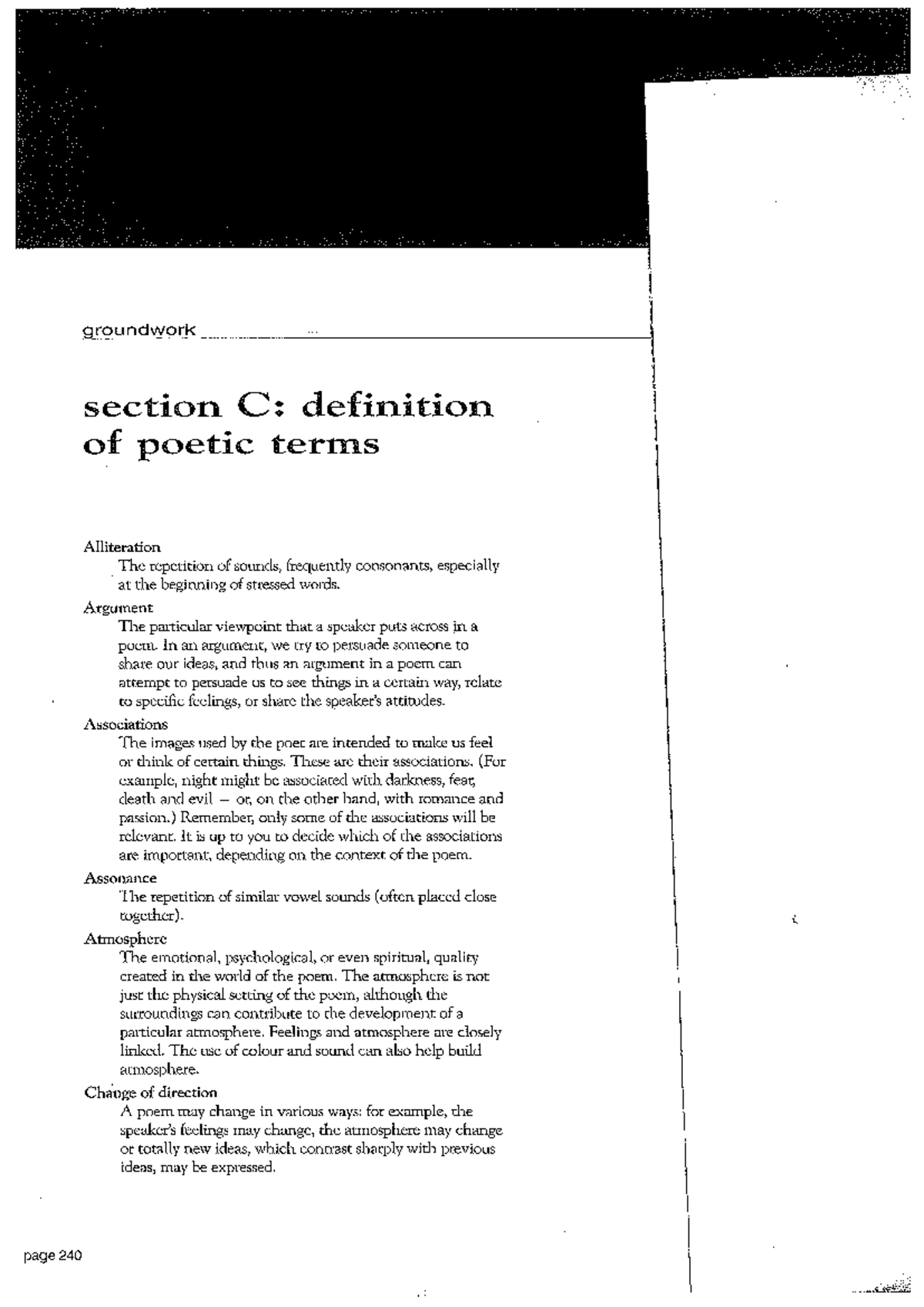 ECL 110: Definitions of Poetic Terms and Concepts Explained - Studocu