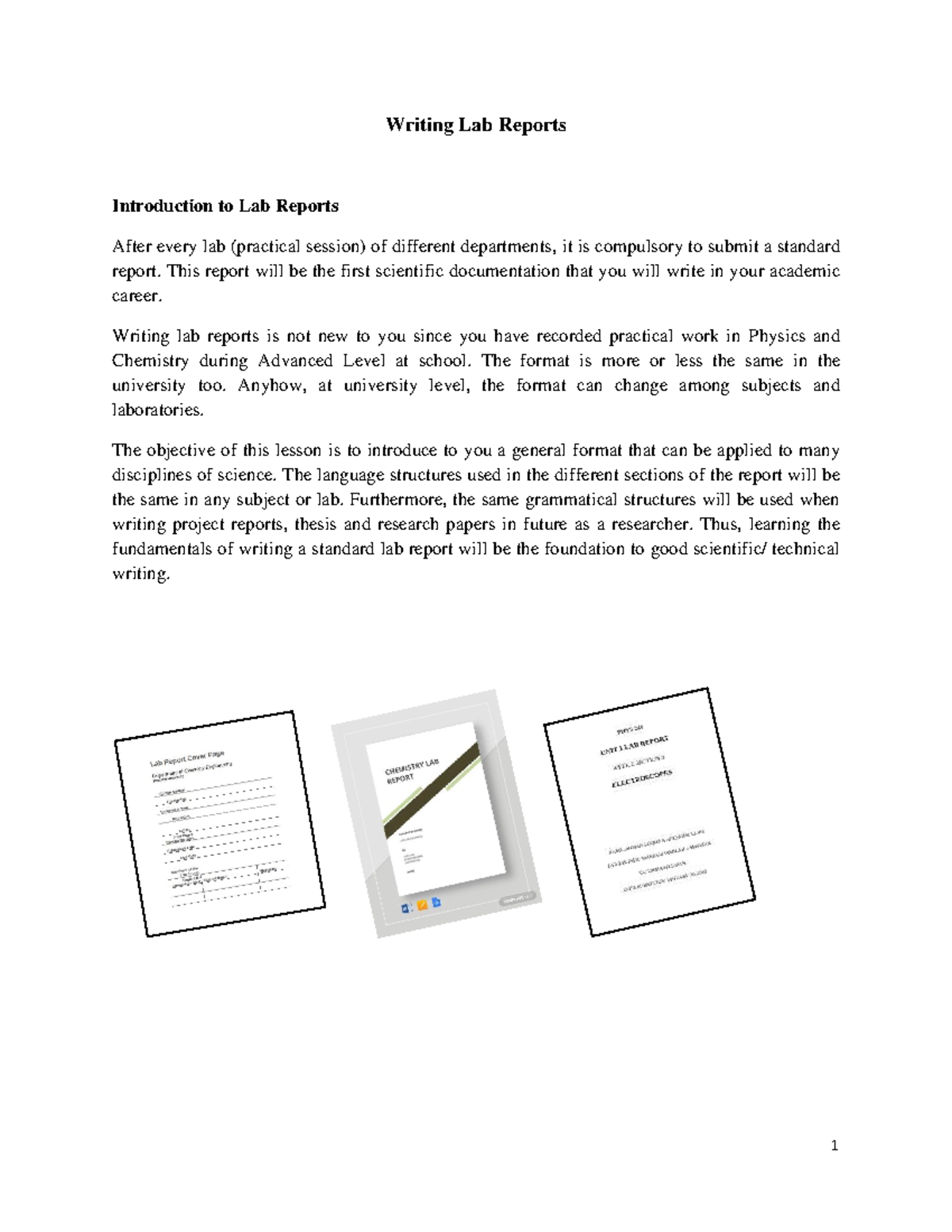 Writing Lab Reports - Lab Practical Guidelines for warse - Studocu