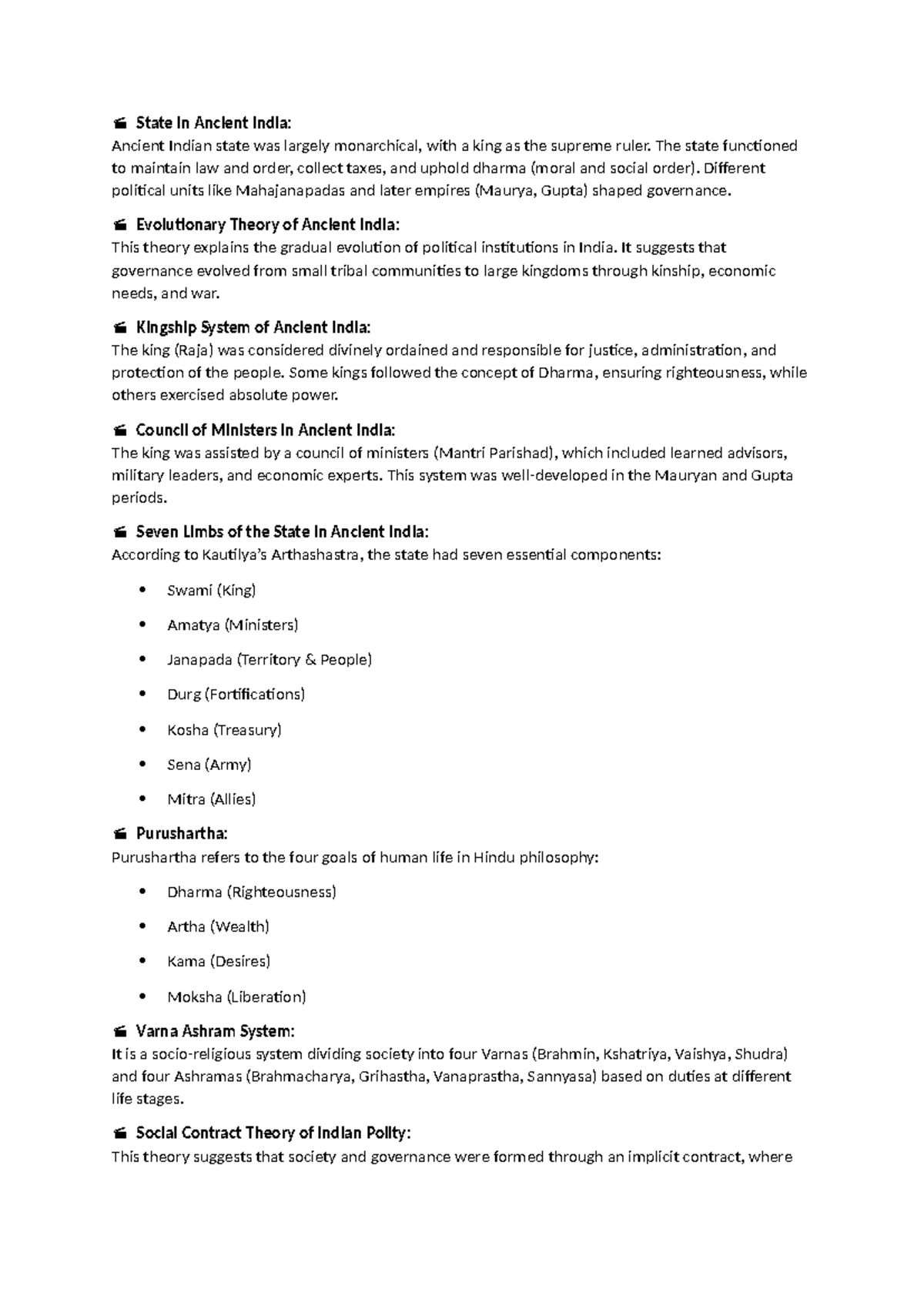 Ancient Indian State Structures: A Comprehensive Study Guide - Studocu