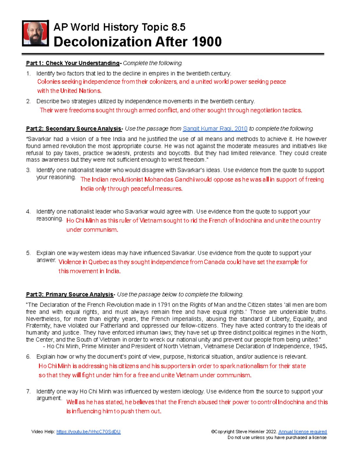 Topic 8.5 Decolonization After 1900 - AP World History Topic 8 ...