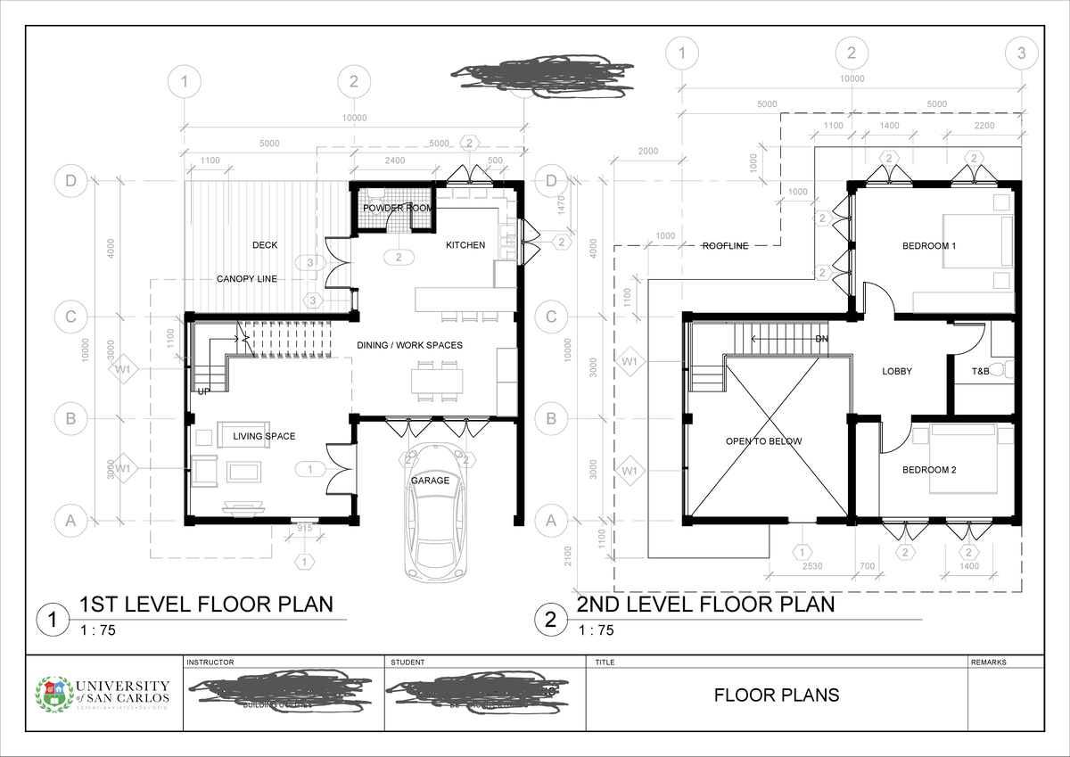 BS-ARCH 3: Sample 1st Level 10x10 Floor Plan Layout - Studocu