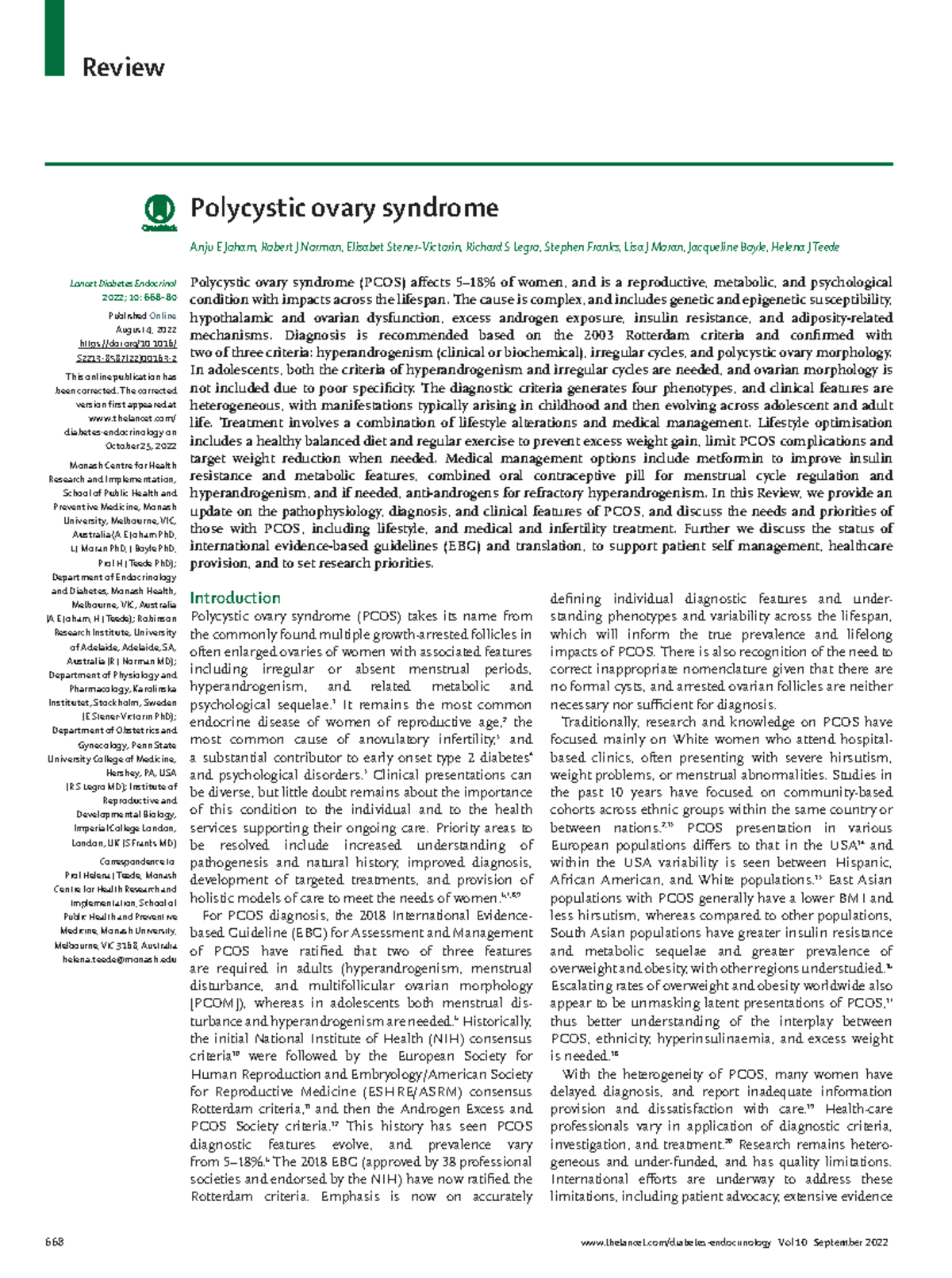 PCOS Review: Pathophysiology, Diagnosis, and Management Insights (MED ...