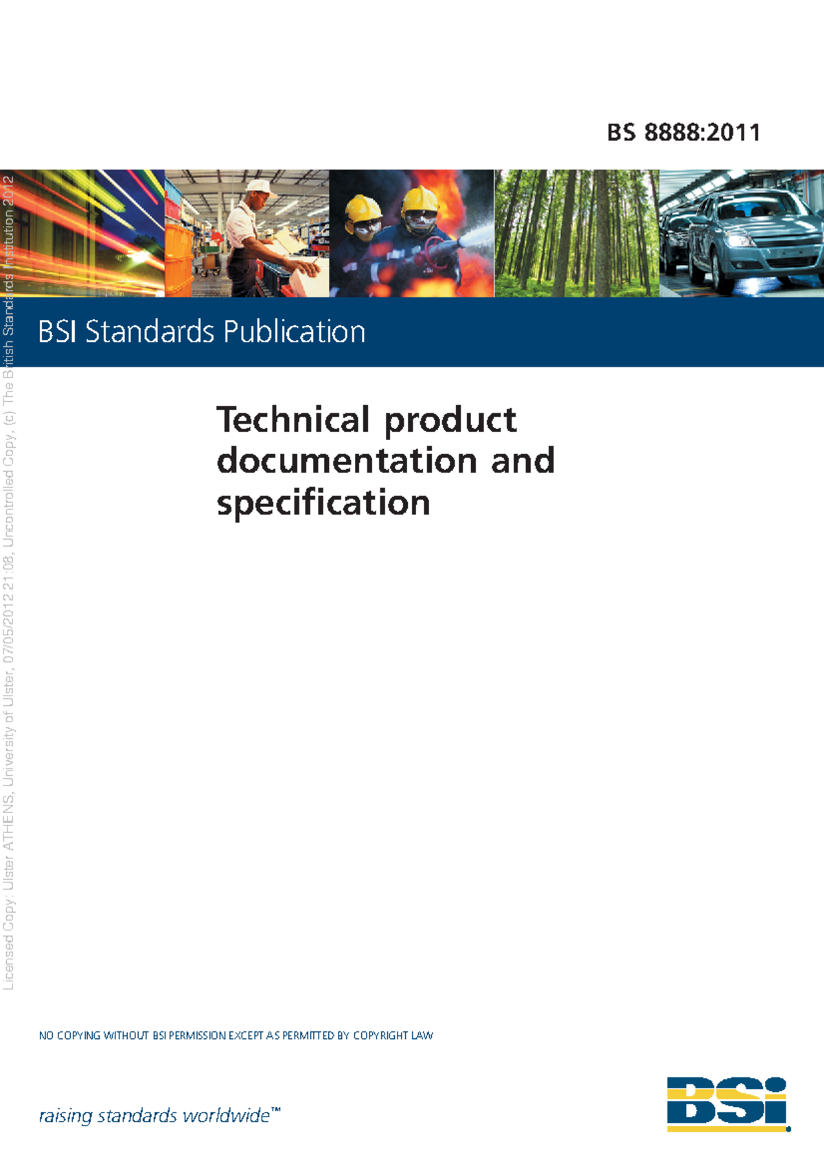 BS 8888:2011 Technical Product Documentation and Specification Overview ...