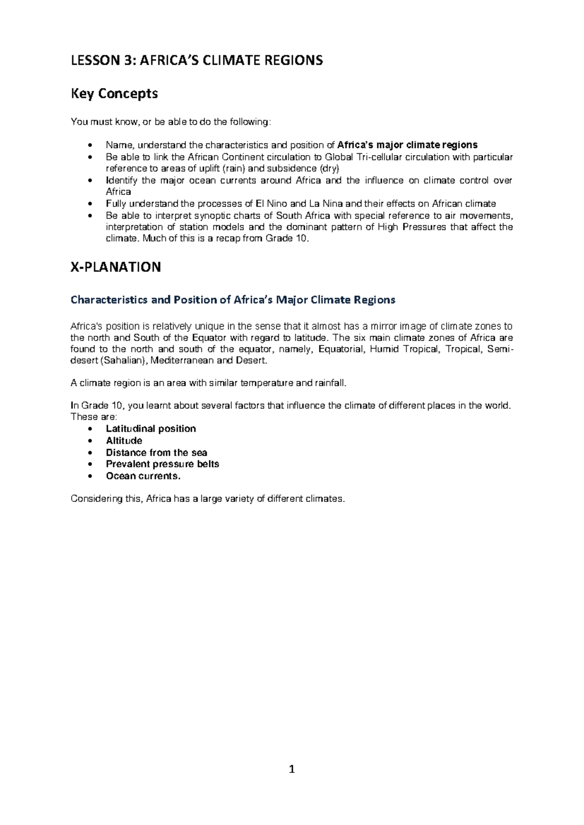 AFR 101: Lesson 3 - Understanding Africa's Climate Regions and Effects ...