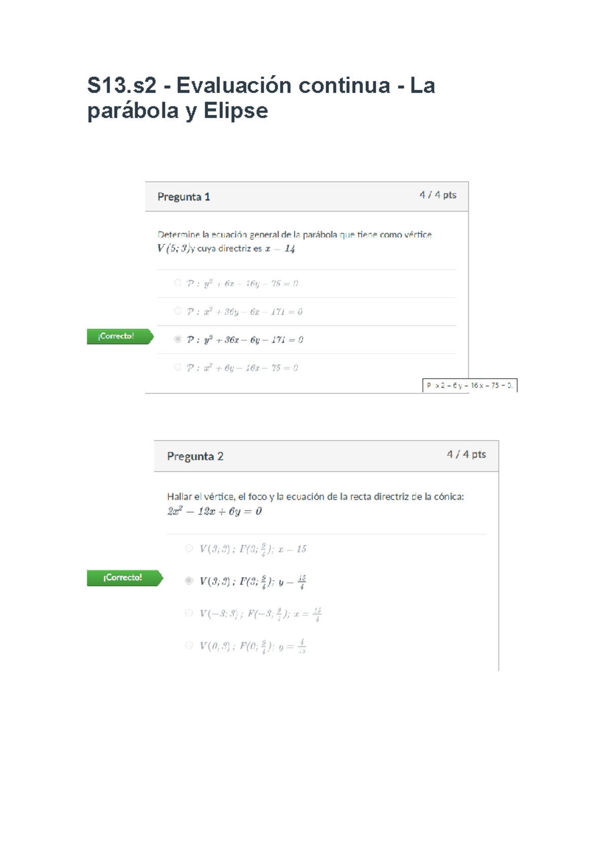 S13.s2 - Evaluación continua - La parábola y Elipse - Introduccion a la Matematica Para ...
