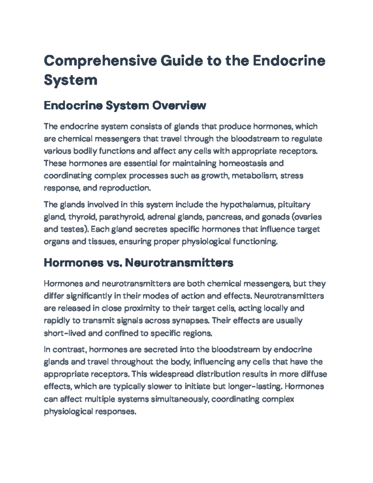 Comprehensive Guide to the Endocrine System: Functions & Glands ...