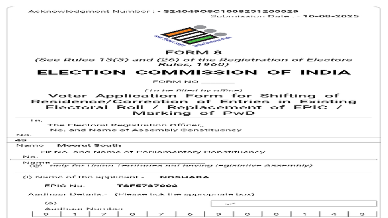 Voter Application Form for Shifting - FORM8 S24049 - Studocu