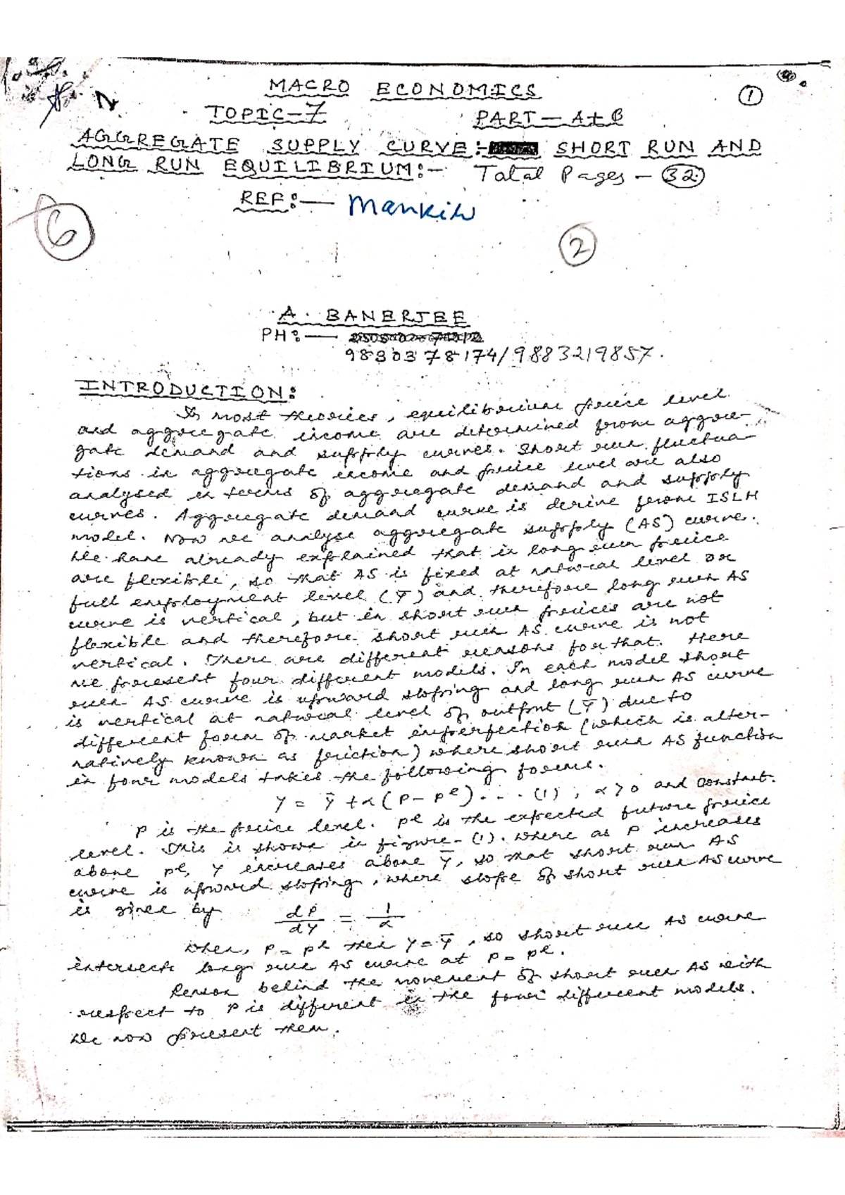 AD-AS Model: Short Run & Long Run Analysis in MACRO ECONOMICS B - Studocu
