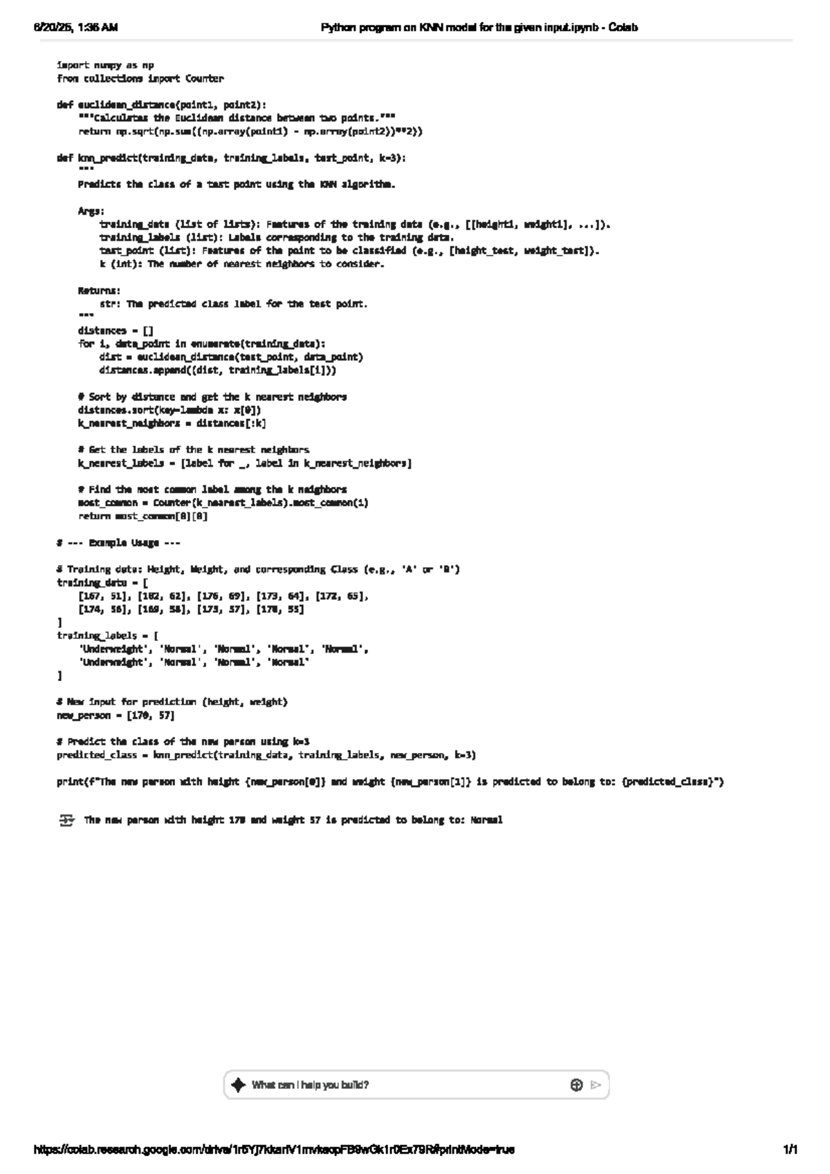 KNN Model Implementation in Python - Colab Notebook - Studocu