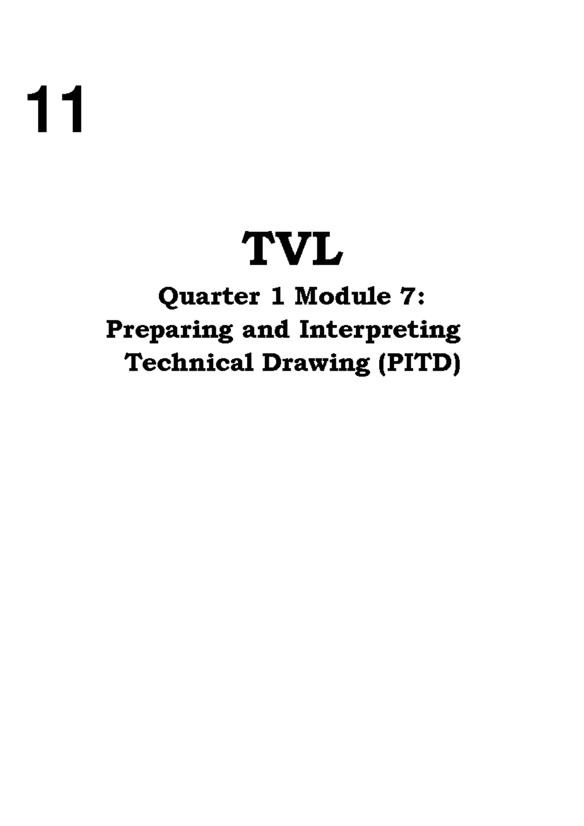 CSS-Grade 11-Q1-M7-Preparing & Interpreting Technical Drawings - Studocu