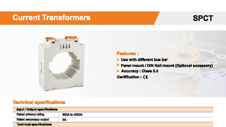 SPCT Datasheet 4000A - MATERIALES ELECTRICOS - Current Transformers ...