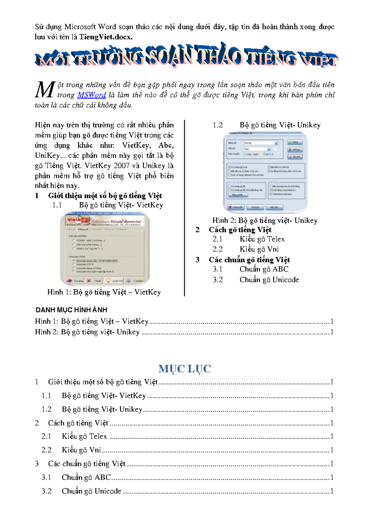 Hướng dẫn sử dụng bộ gõ tiếng Việt trong MS Word - Studocu