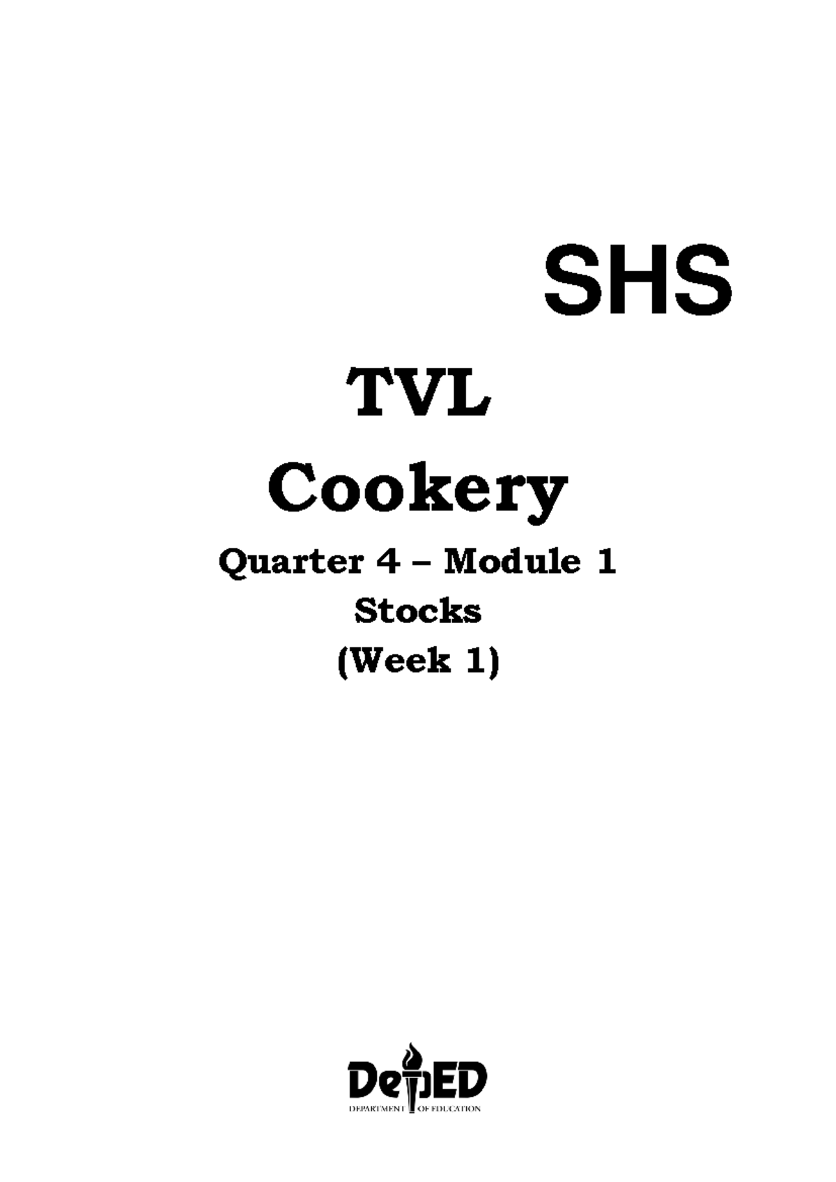 TVL Cookery Q4M1: Stocks and Soups Introduction (Week 1) - Studocu