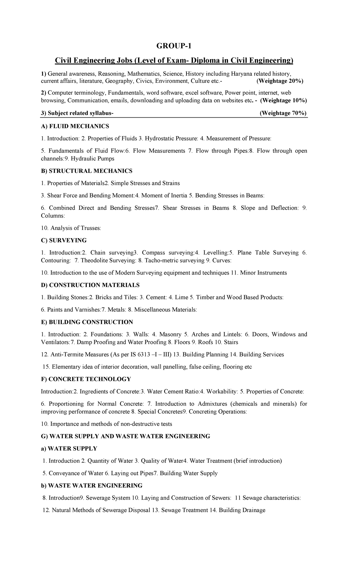 Civil Engineering Jobs: Diploma Level Overview and Key Topics - Studocu