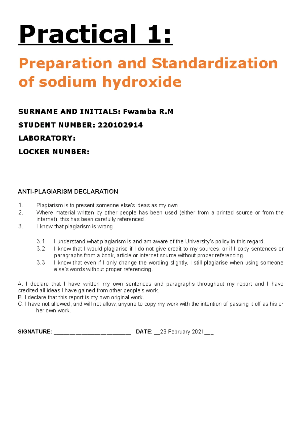 Preparation-of-esters 1 - GRADE 12 PRESCRIBED EXPERIMENT 1: PREPARATION ...
