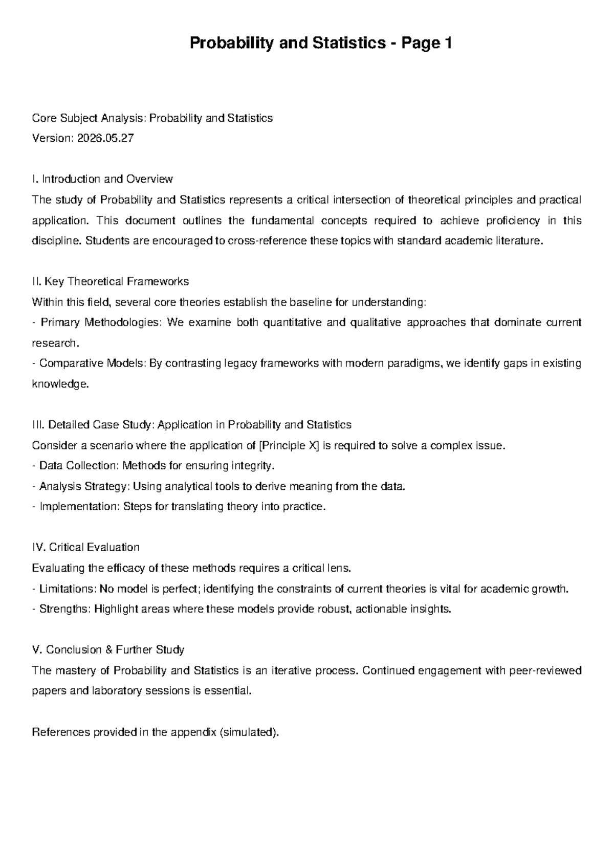 Study Notes on Probability and Statistics (Core Subject) - Studocu