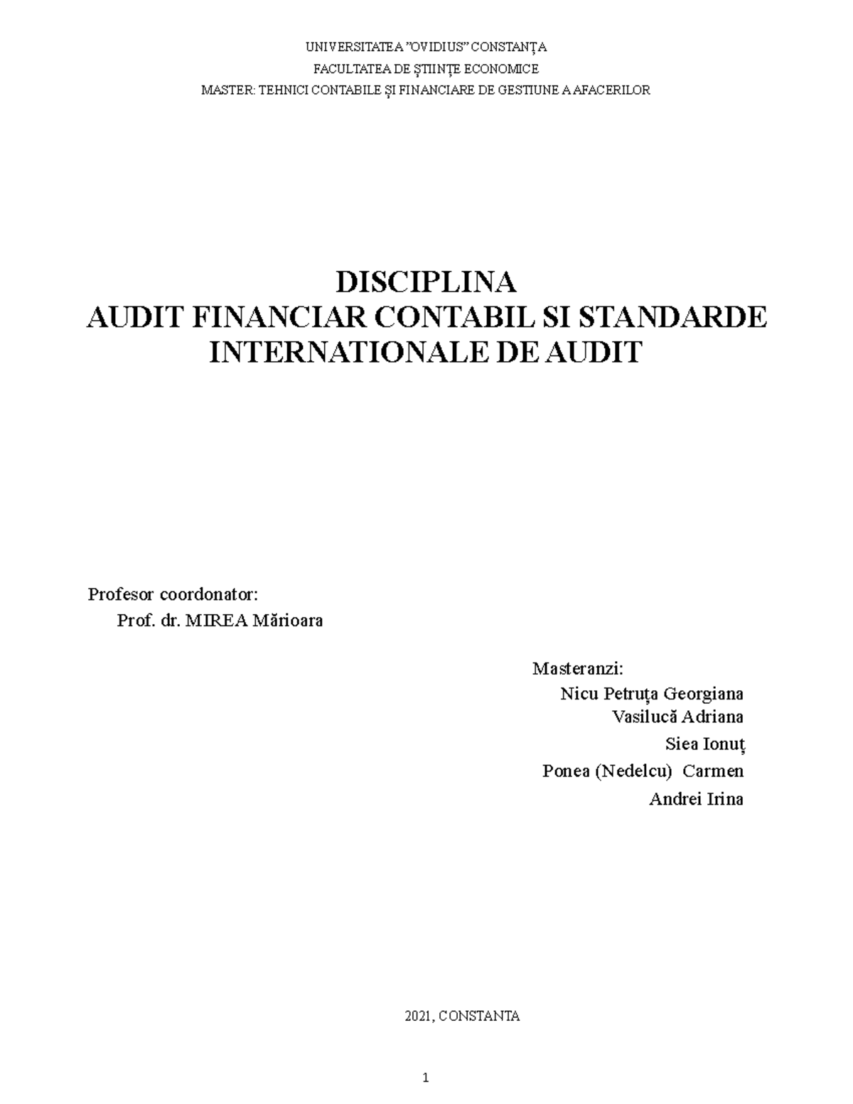 Audit financiar contabil - Proiect METEX COM SA Dej (2021) - Studocu