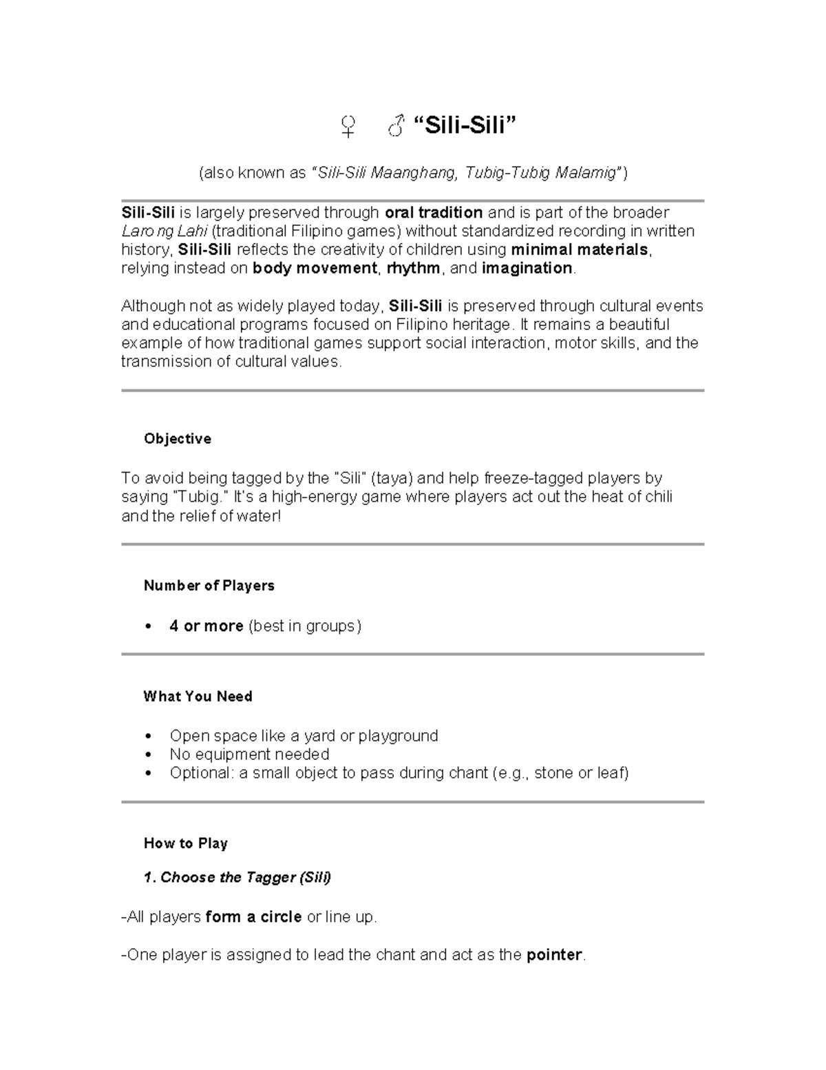 Sili-Sili Game Guide: Exploring Filipino Cultural Play (Laro ng Lahi ...