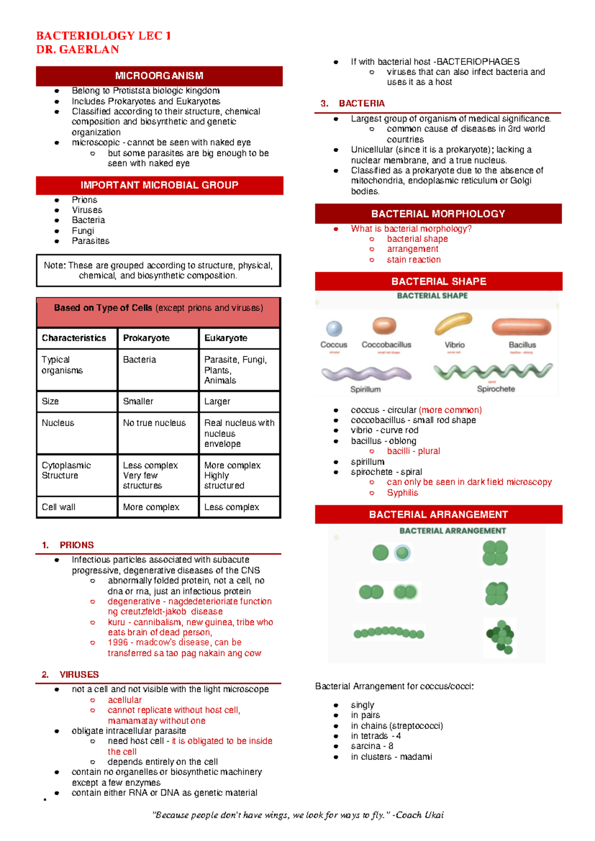 Bacte LEC - W1 - BACTERIOLOGY LEC 1 DR. GAERLAN MICROORGANISM Belong to ...