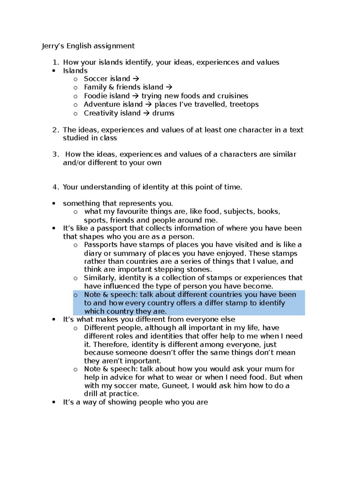 English assingment - jer - Jerry’s English assignment 1. How your ...