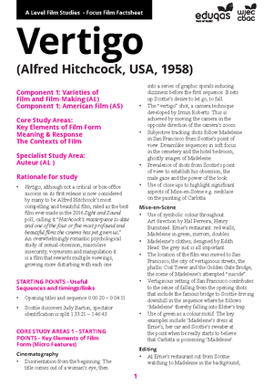 Film Studies - A2 - A Level - Sixth Form (A Levels) - Studocu